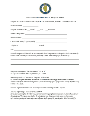 Fillable Online twp northfield il FREEDOM OF INFORMATION REQUEST FORM ...