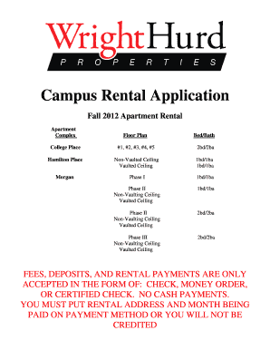 Fillable Online Campus Rental Application - Clover Sites Fax Email ...