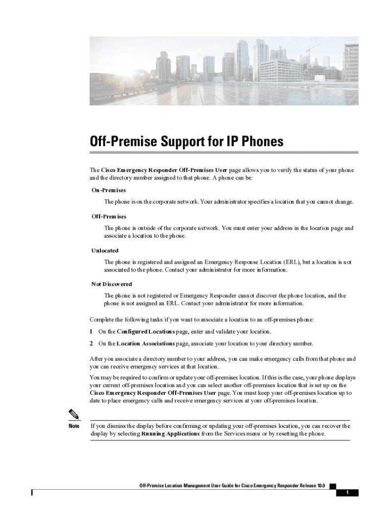 Fillable Online Off-Premise Location Management User Guide for Cisco ... Fax Email Print - pdfFiller