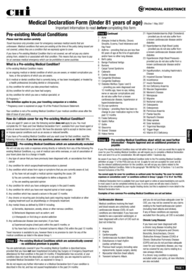 Fillable Online Medical Declaration Form - Travel Insurance, Australia ...