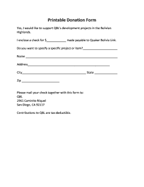 Fillable Online qbl Printable Donation Form - QBL - qbl Fax Email Print ...