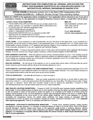 Fillable Online odot state or Dealer Application - Oregon Department of Transportation - odot ...