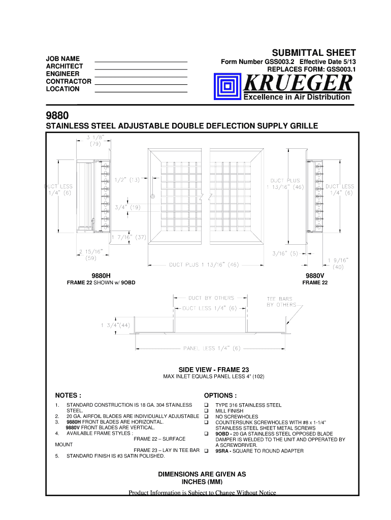 Fillable Online STAINLESS STEEL ADJUSTABLE DOUBLE DEFLECTION SUPPLY ...