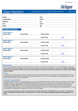 Fillable Online draeger Training Registration Form - Dr ger - draeger ...