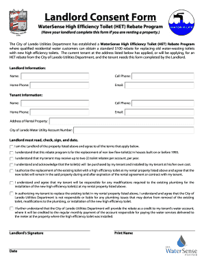 Fillable Online Landlord Consent Form - City of Laredo Fax Email Print ...