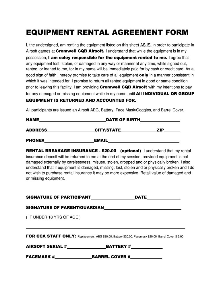Medical Equipment Lease Agreement Sample PDF Template