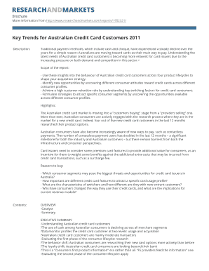 Fillable Online Key Trends for Australian Credit Card Customers 2011 ...