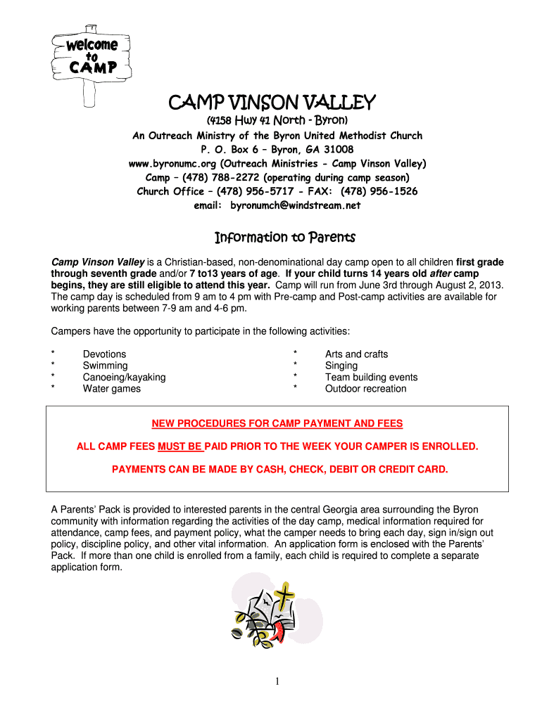Fillable Online Camp Pathway Fax Email Print - pdfFiller