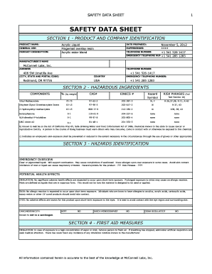Fillable Online Acrylic Liquid MSDS - Shopify Fax Email Print - pdfFiller