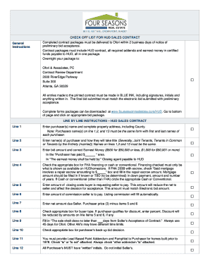 Fillable Online Sales Contract Check-off List - Four Seasons Real ...