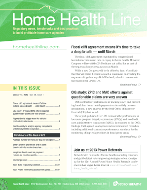Fillable Online Home Health Line Regulatory news, benchmarks and best ...