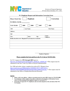 Fillable Online schoolsstg nycenet W-2 Duplication Request and ...