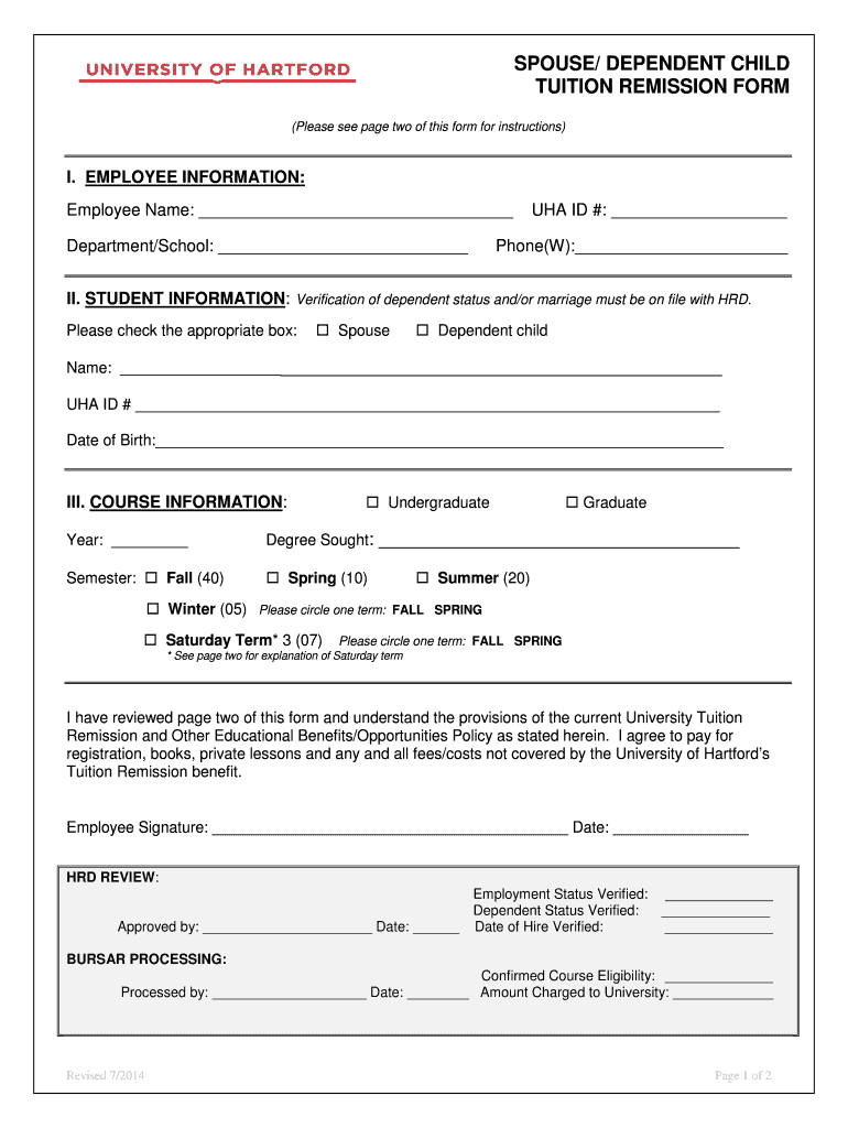 Fillable Online hartford SPOUSE DEPENDENT CHILD Fax Email Print - pdfFiller