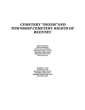 Fillable Online CEMETERY DEEDSAND Fax Email Print - pdfFiller