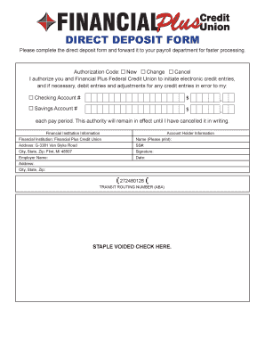 Fillable Online financialplusfcu Download Direct Deposit Form ...
