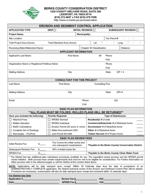 Fillable Online berkscourts 2008 E&SC Application, Fee Schedules and Alternate Application ...