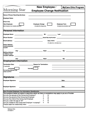 Fillable Online Employee Term Fax Email Print - pdfFiller