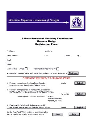 Fillable Online seaog 16 Hour Structural Licensing Examination Masonry ...