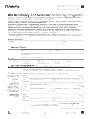 Fillable Online IRA bBeneficiaryb And Successor bBeneficiaryb ...