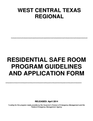 Fillable Online Residential safe room program guidelines and ...