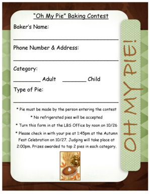Fillable Online lakebarringtonshores Oh My Pie Baking Contest - Lake ...