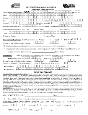 Fillable Online 2014 License Application - CCS Fax Email Print - pdfFiller
