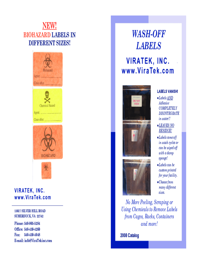Fillable Online NEW! BIOHAZARD LABELS IN WASH-OFF DIFFERENT SIZES ...