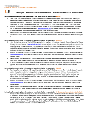 Fillable Online 2017 Cycle Procedures for Committee and Cover Letter ...