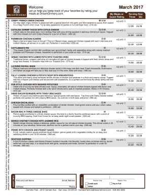 Fillable Online My Meals or Fax Email Print - pdfFiller