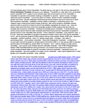 Fillable Online Parent Newsletter TemplateFREE PARENT NEWSLETTER ...