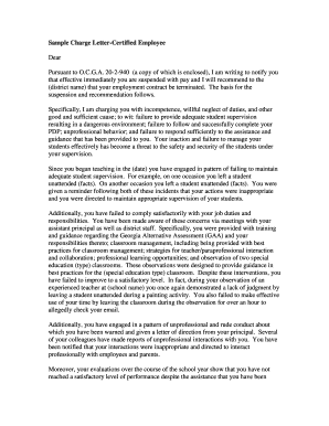 Fillable Online Sample Charge Letter-Certified Employee Fax Email Print ...