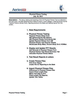 Fillable Online Physical Fitness Testing Fax Email Print - pdfFiller