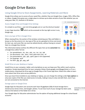 Fillable Online Google Drive Basics Fax Email Print - pdfFiller