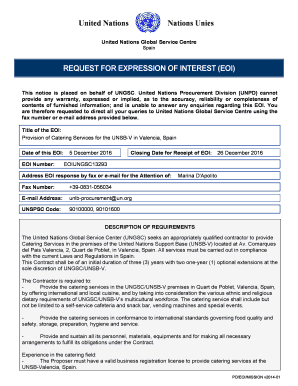 Fillable Online EOI - the United Nations Fax Email Print - pdfFiller
