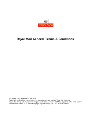 Fillable Online Royal Mail Group Ltd, registered in England and Wales ...
