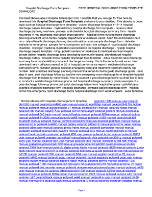 Fillable Online Hospital Discharge Form TemplateFREE HOSPITAL DISCHARGE ...
