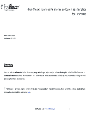 Fillable Online (Mail-Merge) How to Write a Letter, and Save it as a ...