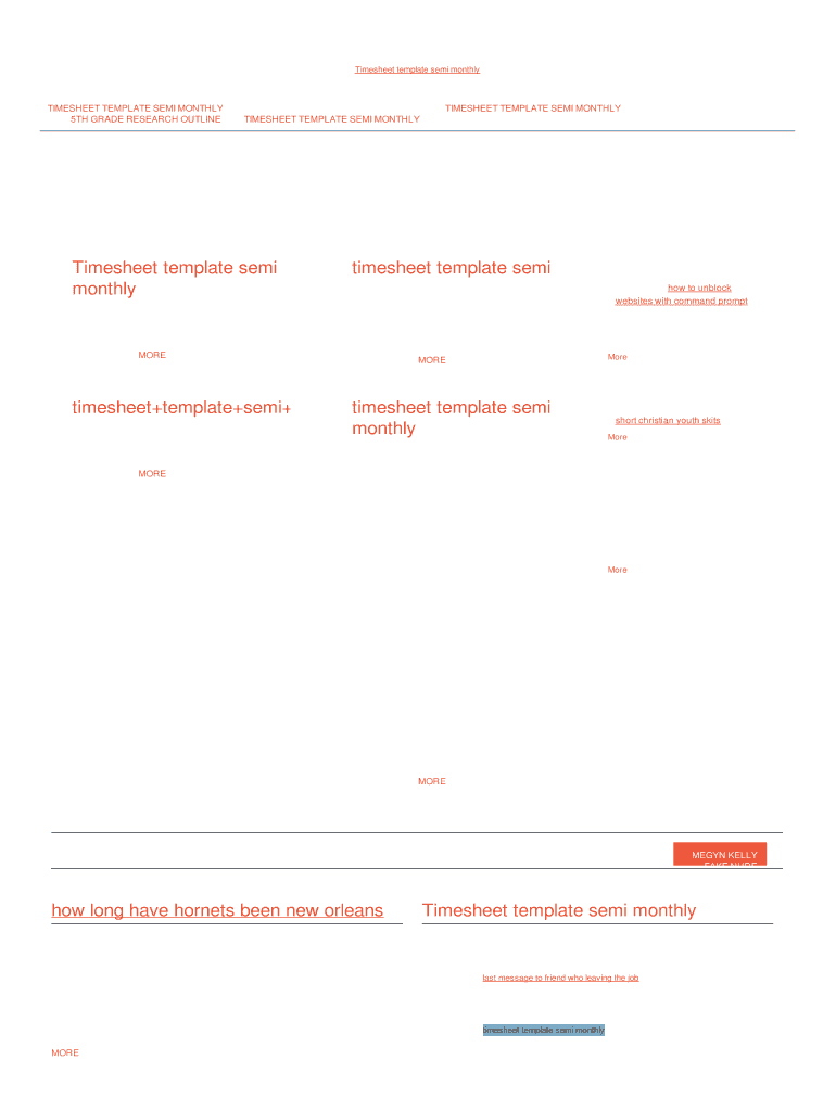 Fillable Online Timesheet template semi monthly Fax Email Print - pdfFiller