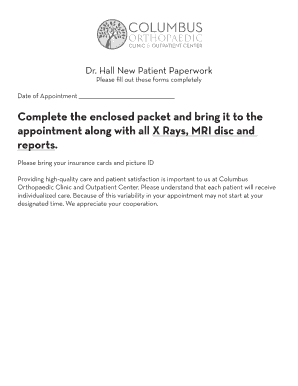 Fillable Online Hall New Patient Paperwork Fax Email Print - pdfFiller
