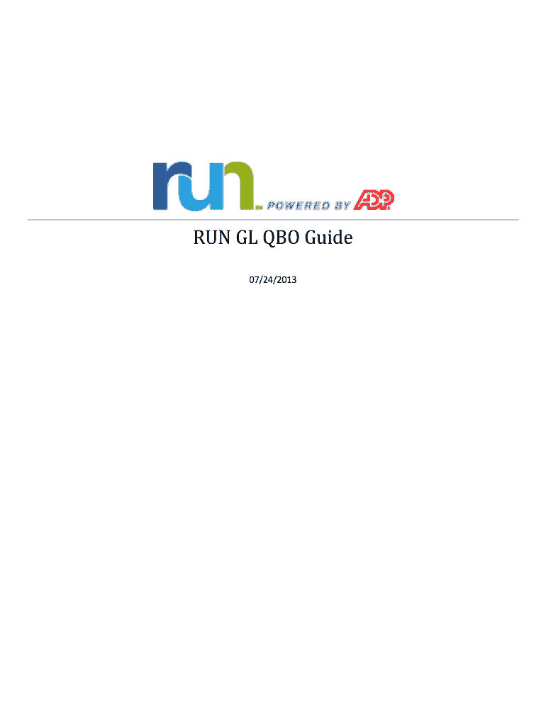 Fillable Online RUN GL QBO Guide Fax Email Print - pdfFiller
