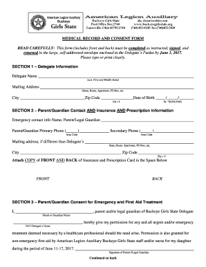 Fillable Online MEDICAL RECORD AND CONSENT FORM Fax Email Print - pdfFiller