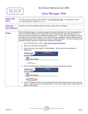 Fillable Online SLICS Quick Reference Card (QRC) Fax Email Print - pdfFiller
