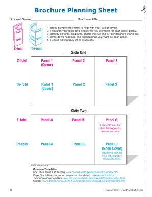 Fillable Online Brochure Planning Sheet Fax Email Print - pdfFiller