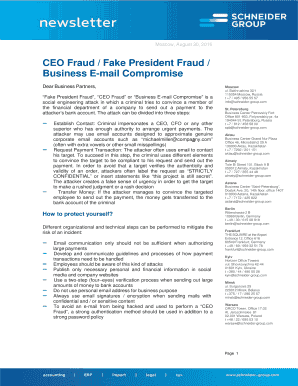 Fillable Online CEO Fraud / Fake President Fraud / Fax Email Print ...