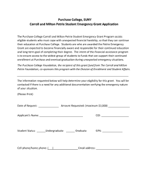 Fillable Online Purchase College, SUNY Fax Email Print - pdfFiller