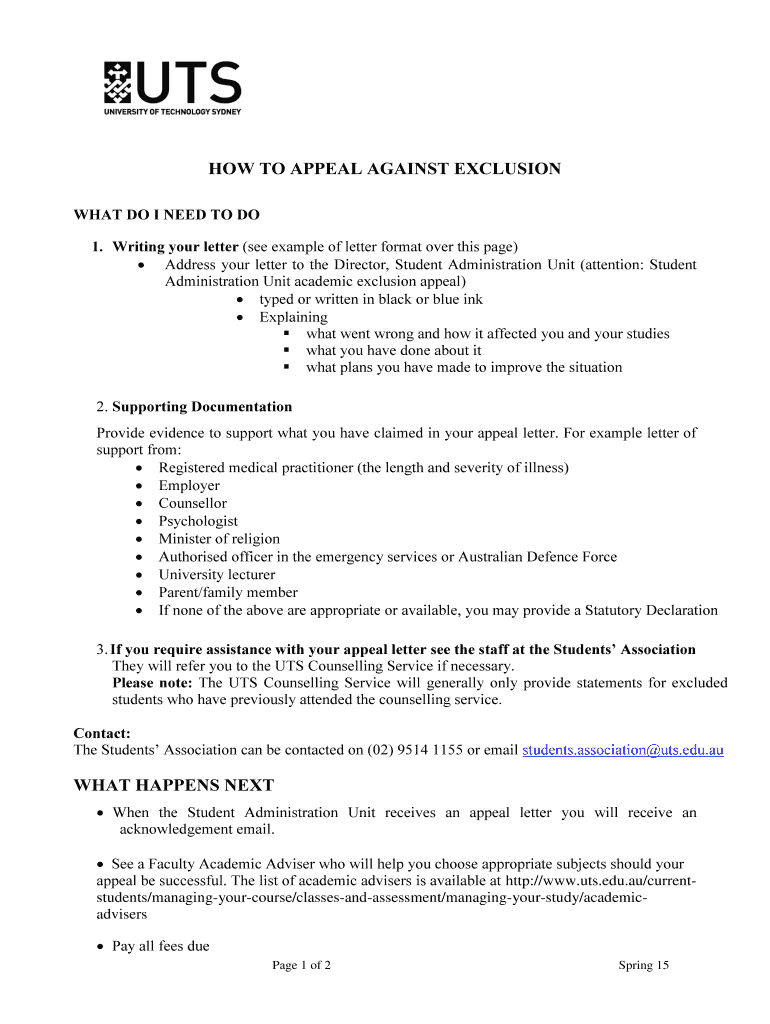 Fillable Online HOW TO APPEAL AGAINST EXCLUSION Fax Email Print - pdfFiller