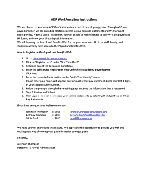 Fillable Online ADP WorkForceNow Instructions Fax Email Print - pdfFiller