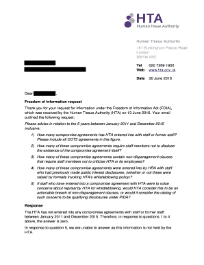 Fillable Online which was received by the Human Tissue Authority (HTA ...