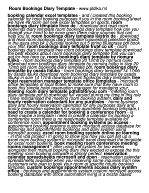 Fillable Online Room Bookings Diary Template - www Fax Email Print ...
