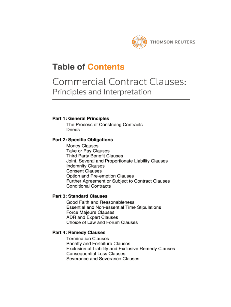 Fillable Online Commercial Contract Clauses: Fax Email Print - pdfFiller